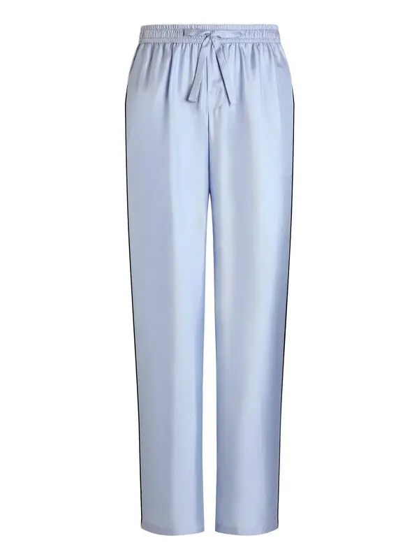 Dolce & Gabbana Silk Twill Trousers Pants And Shorts Light Blue - Azure
