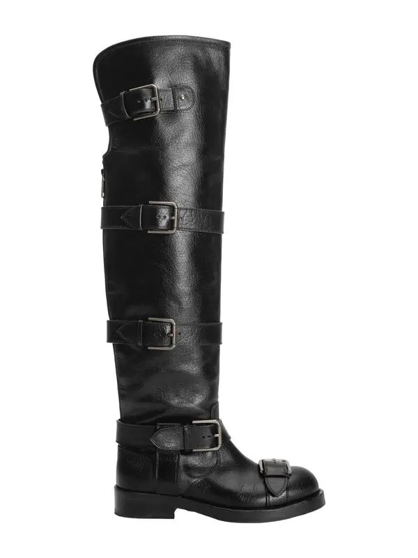 Dolce & Gabbana Horse Leather Buckled Boots - Black