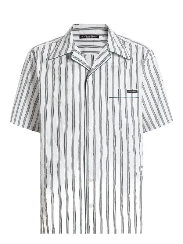 Dolce & Gabbana Crinkled Striped Poplin Hawaii Shirt Shirts - Multicolor