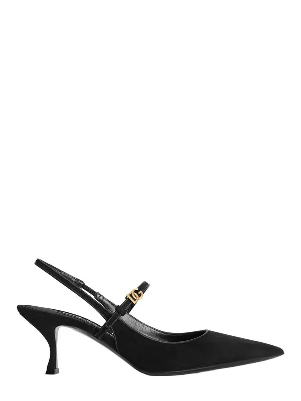 Dolce & Gabbana Python Skin Slingback Pumps - Black