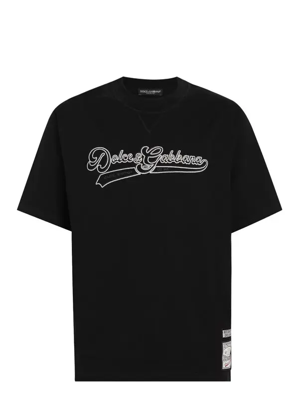 Dolce & Gabbana Cotton T-shirt With Embroidery T-shirts And Polos - Black