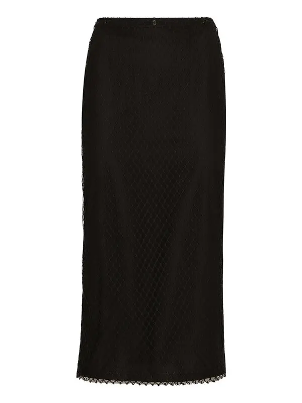 Dolce & Gabbana Mesh Calf-length Pencil Skirt Skirts - Black
