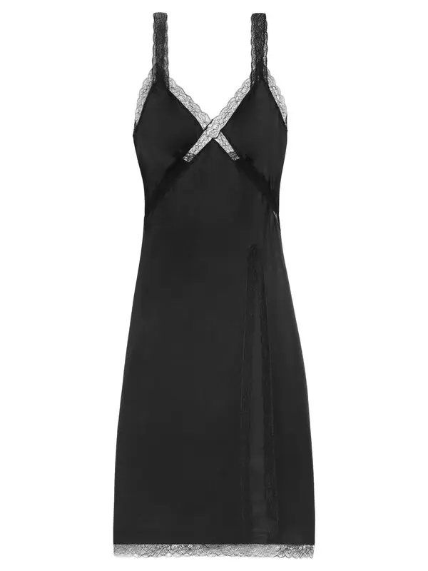 Dolce & Gabbana Silk Satin Slip Dress Dresses Silk - Black