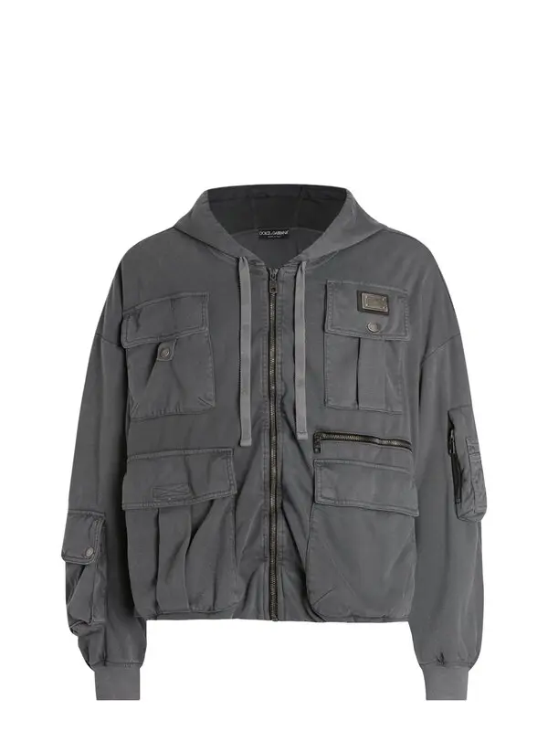 Dolce & Gabbana Jersey Hooded Sweatshirt With Vintage Finish Coats And Jackets Multi-colored - Multicolor