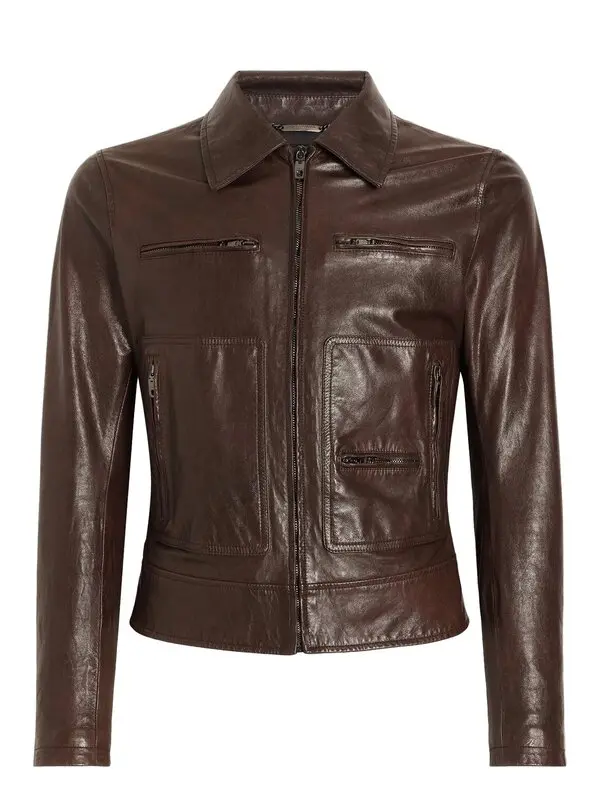 Dolce & Gabbana Leather Vest - Brown