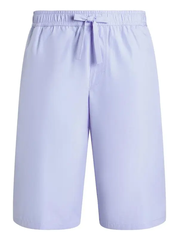 Dolce & Gabbana Cotton Bermuda Shorts With Dg Crossed Embroidery - Azure