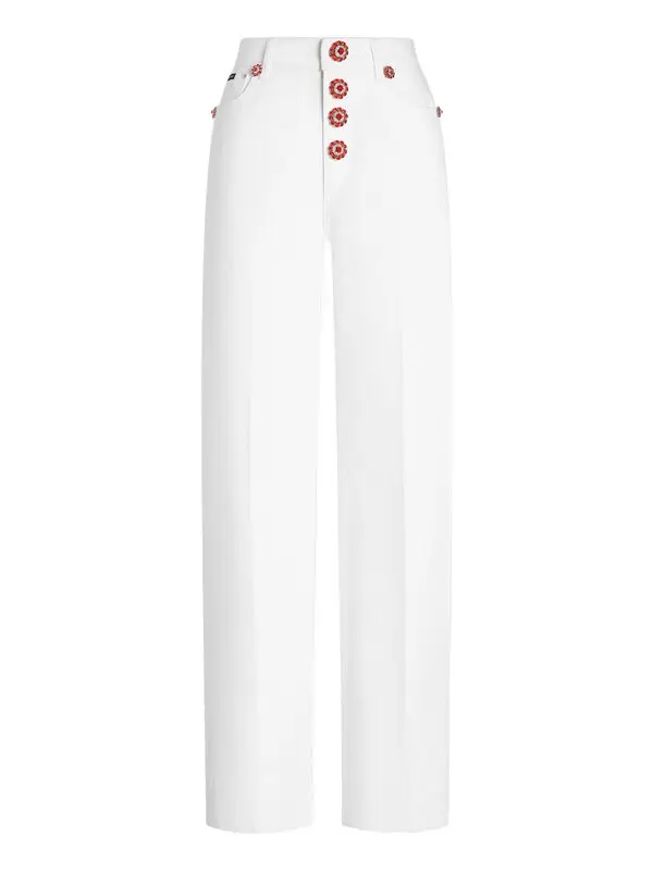 Dolce & Gabbana Embellished Denim Trousers - Multicolor