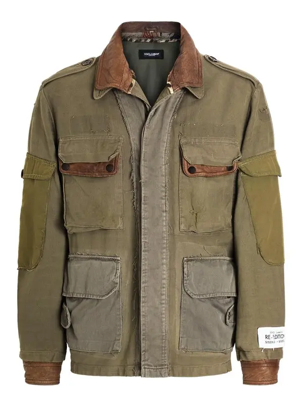 Dolce & Gabbana Cotton And Lambskin Jacket - Brown