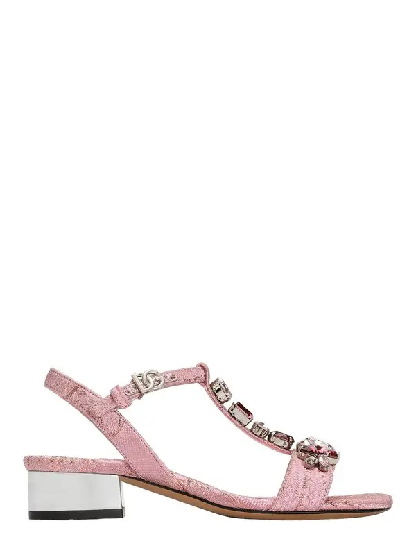 Dolce & Gabbana Brocade Sandals With Embroidery Shoes - Multicolor