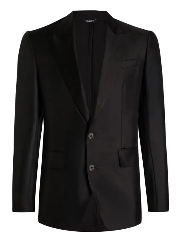 Dolce & Gabbana Sicilia Light Single-breasted Silk Twill Jacket Suits And Blazers - Black