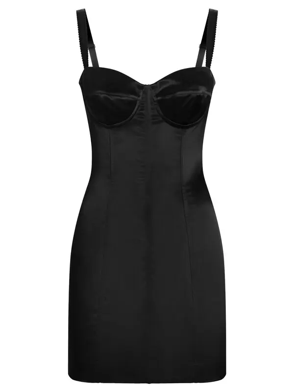Dolce & Gabbana Stretch Satin Dress Dresses - Black