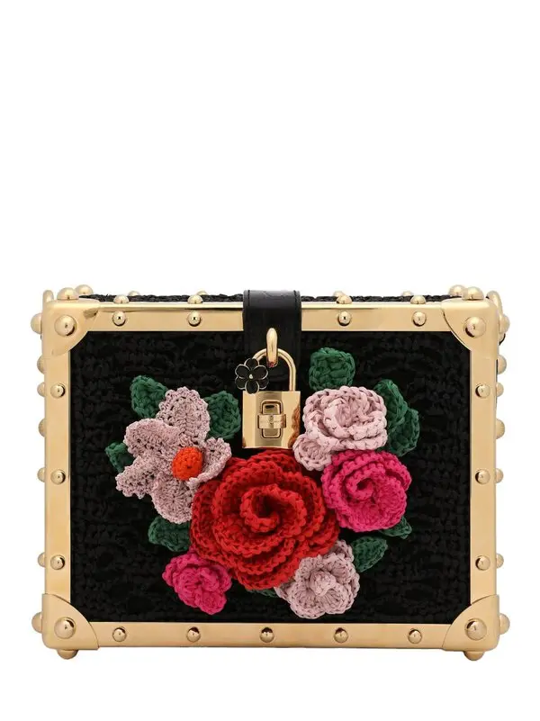 Dolce & Gabbana Raffia Crochet Dolce Box Bag Shoulder And Crossbody Bags Multi-colored - Multicolor