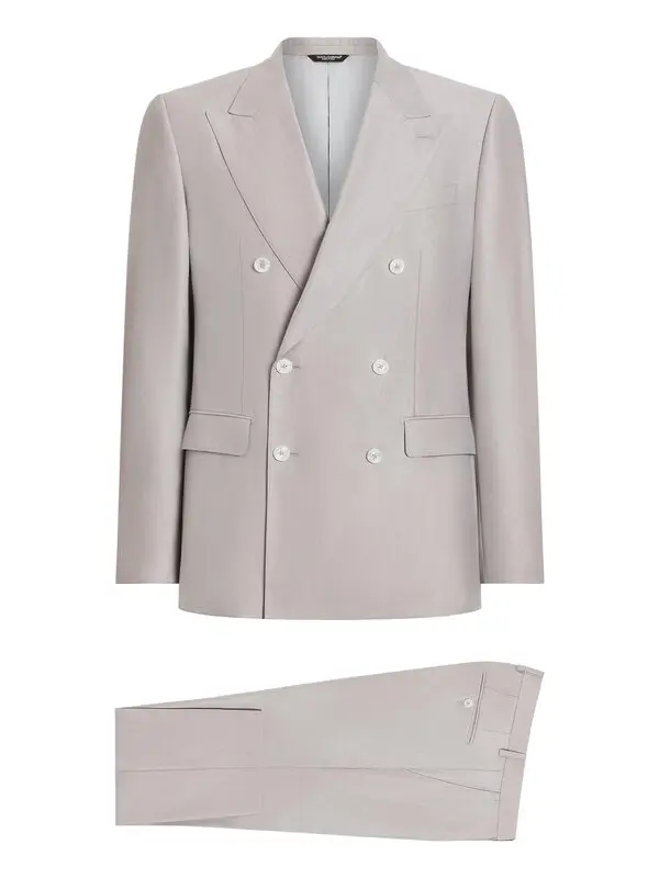 Dolce & Gabbana Deconstructed Double-breasted Wool And Silk Suit Suits And Blazers - Pink