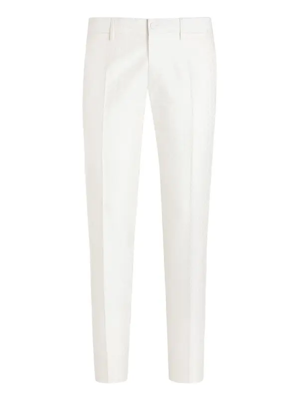 Dolce & Gabbana Micro Pattern Jacquard Trousers - White