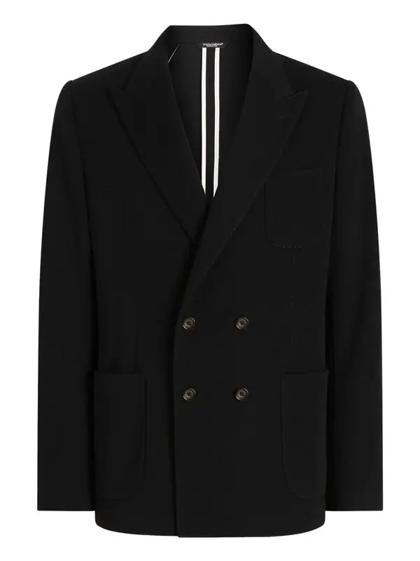Dolce & Gabbana Double-breasted Portofino Jersey Jacket Suits And Blazers - Blue