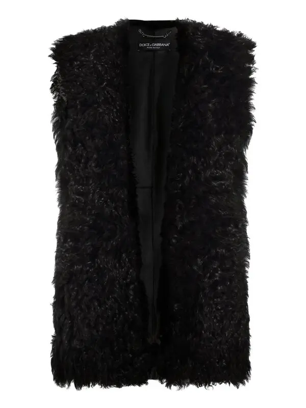Dolce & Gabbana Kalgan Lamb Vest Blazers - Black