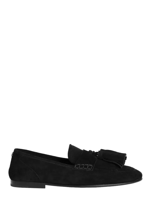 Dolce & Gabbana Split Calfskin Slipper Drivers - Black