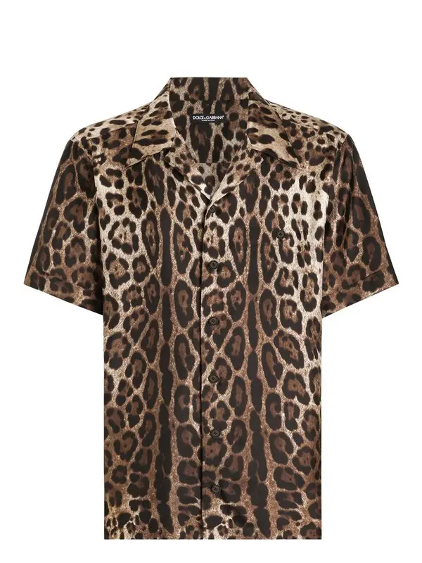 Dolce & Gabbana Silk Shirt With Leopard Shirts Animal - Print