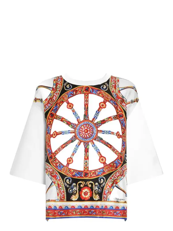 Dolce & Gabbana Carretto-print Jersey T-shirt - Multicolor