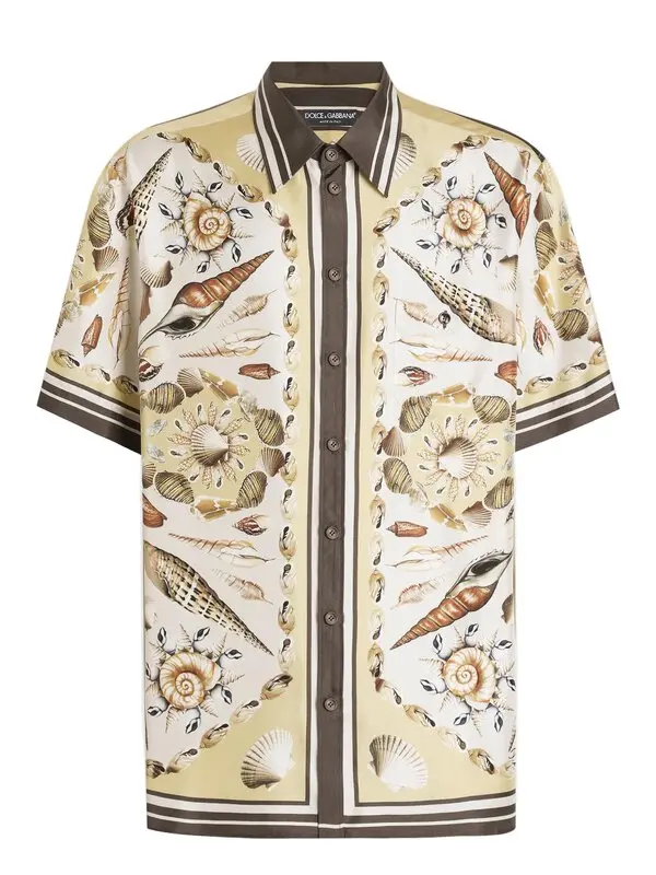 Dolce & Gabbana Printed Hawaii Silk Twill Shirt Shirts - Multicolor