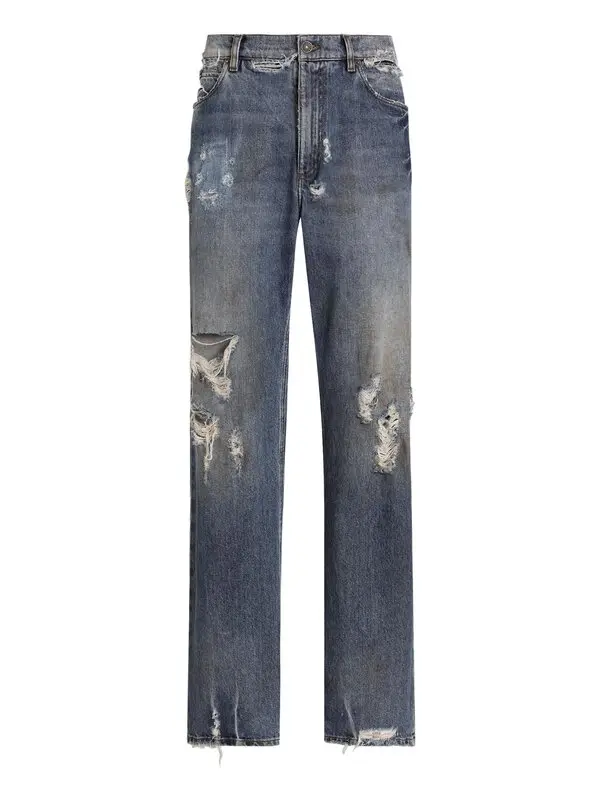 Dolce & Gabbana Oversize Cotton Jeans With Tag Denim Multi-colored - Multicolor