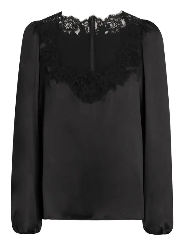 Dolce & Gabbana Stretch Satin Blouse Shirts And Tops Silk - Black
