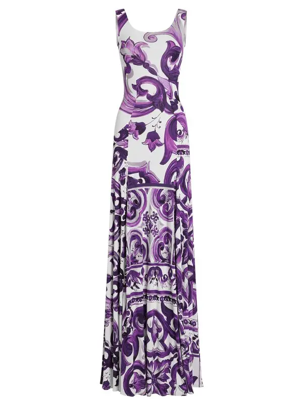 Dolce & Gabbana Majolica Print Sleeveless Maxi Dress - Multicolor