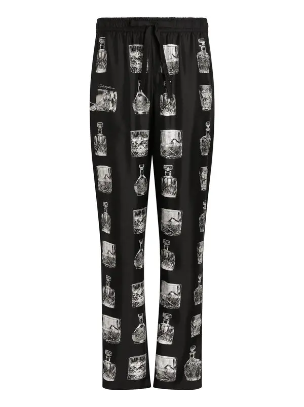 Dolce & Gabbana Silk Pajama Pants With Whisky Pants And Shorts - Print