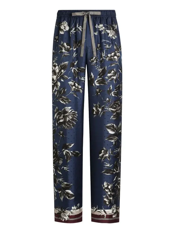 Dolce & Gabbana Peony Print Vanity Twill Trousers - Multicolor