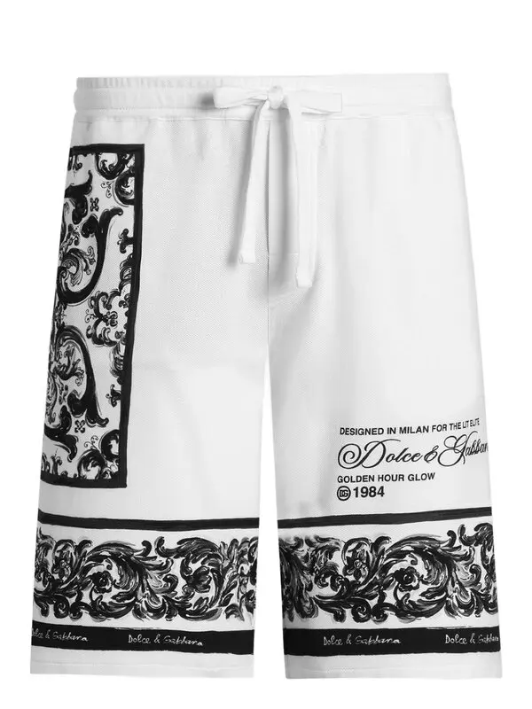 Dolce & Gabbana Majolica-print Double Piqué Bermuda Shorts - Multicolor