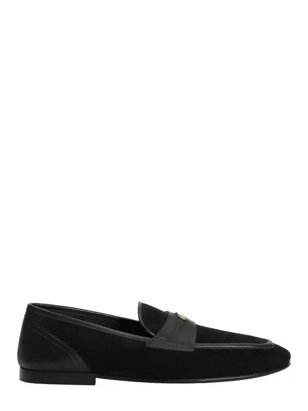 Dolce & Gabbana Split Calfskin Slipper Drivers - Black