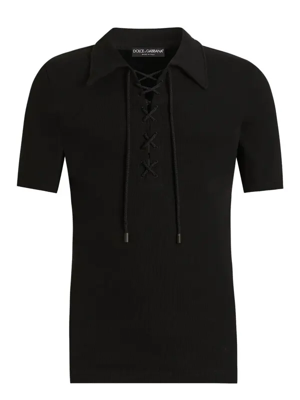 Dolce & Gabbana Cotton Interlock Polo T-shirt T-shirts And Polos - Black