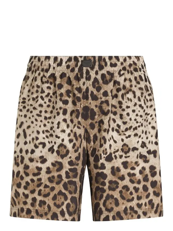 Dolce & Gabbana Leopard Mid-length Swim Trunks - Print