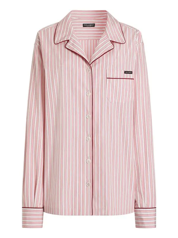 Dolce & Gabbana Striped Poplin Shirt Shirts And Tops - Multicolor