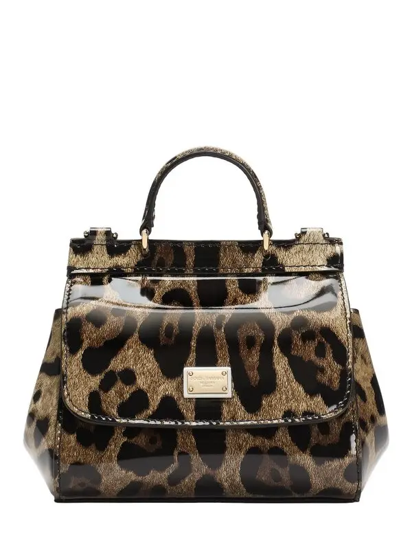 Dolce & Gabbana Ed Polished Calfskin Mini Sicily Bag Accessories Animal Leather - Print