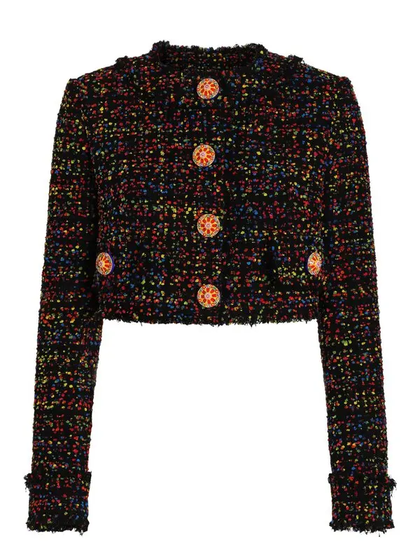 Dolce & Gabbana Short Tweed Jacket Coats And Jackets - Multicolor