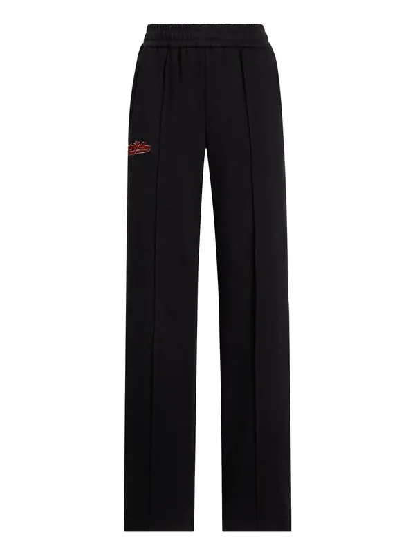 Dolce & Gabbana Fleece Jogging Pants With Patch Pants And Shorts - Black