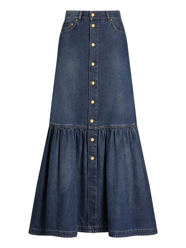 Dolce & Gabbana Long Denim Skirt - Multicolor