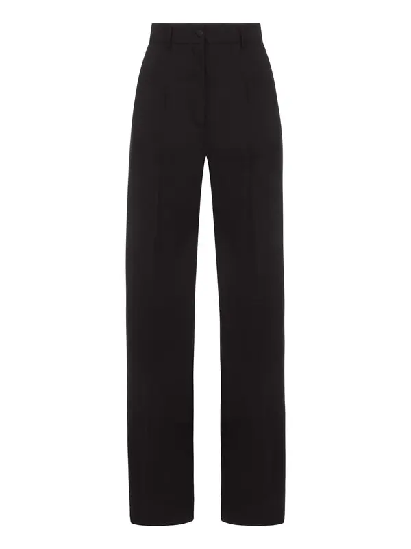 Dolce & Gabbana Flared Woolen Pants Pants And Shorts - Black