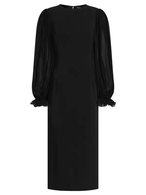 Dolce & Gabbana Structured Cady Dress Dresses Viscose - Black