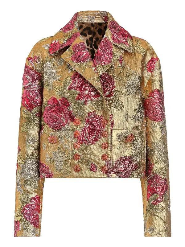 Dolce & Gabbana Double-breasted Jacket In Floral Jacquard Blazers Multi-colored - Multicolor