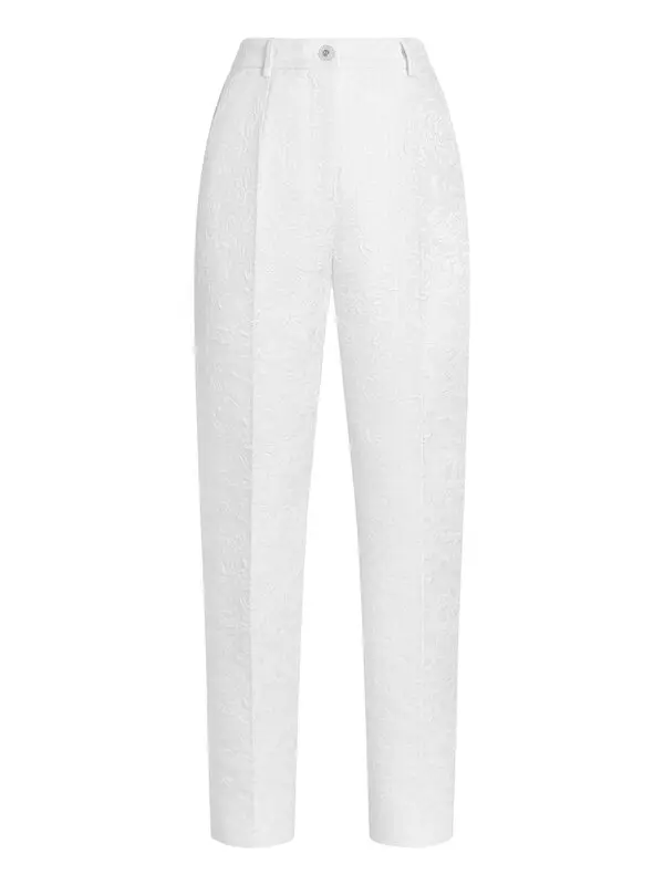 Dolce & Gabbana Brocade Trousers - White