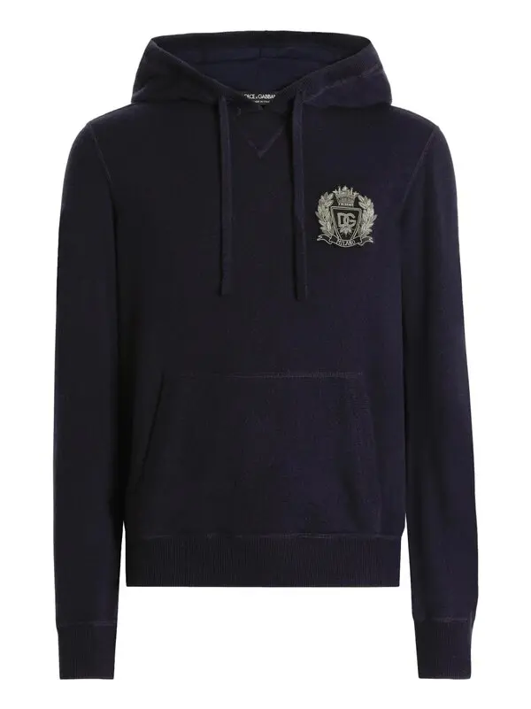 Dolce & Gabbana Smooth Cashmere Sweatshirt Sweaters And Cardigans - Blue