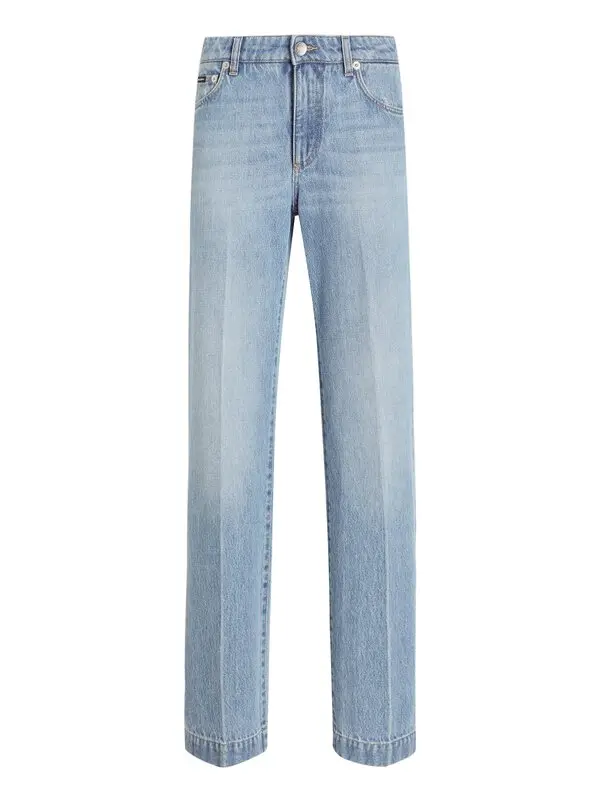 Dolce & Gabbana Loose Denim Jeans With Pressed Pleat Denim And Jeans Multi-colored - Multicolor