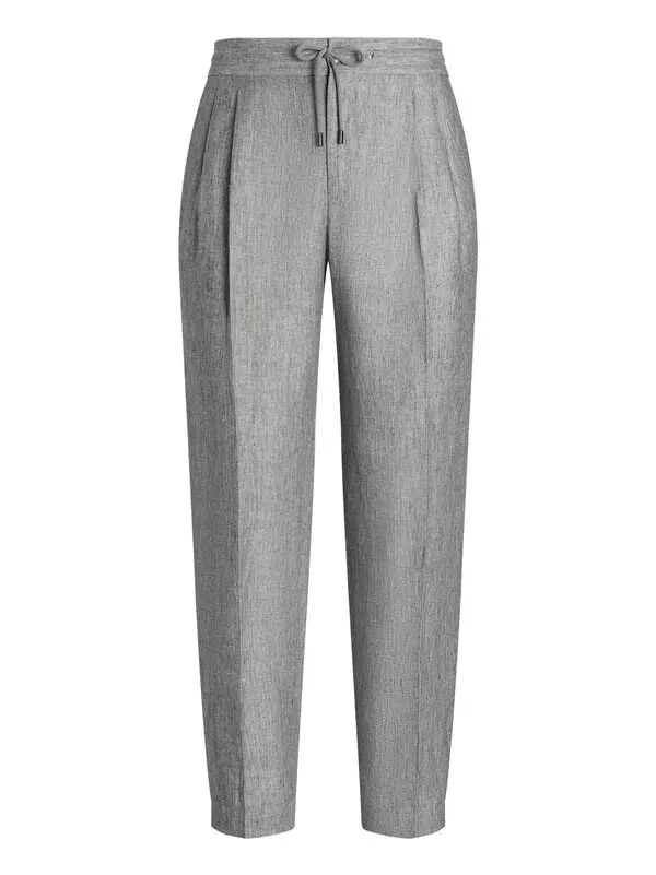 Dolce & Gabbana Washed Linen Canvas Trousers Pants And Shorts Gray - Grey