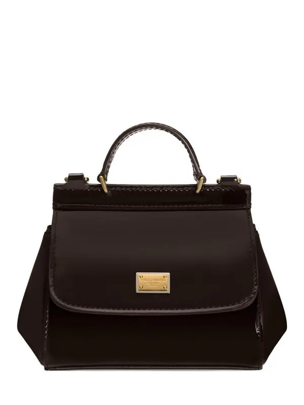 Dolce & Gabbana Sicily Shoulder And Crossbody Bag In Patent Leather - Brown
