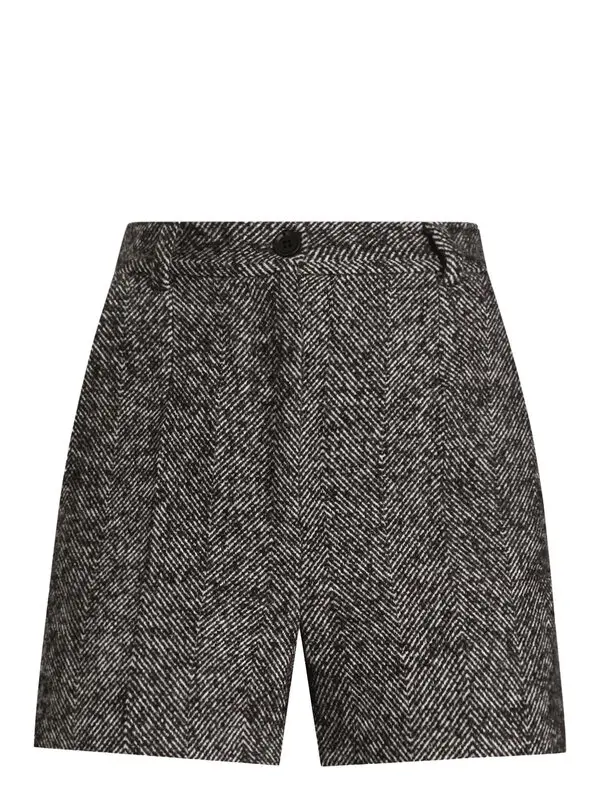 Dolce & Gabbana Wool Blend Chevron Shorts Pants And Shorts - Multicolor