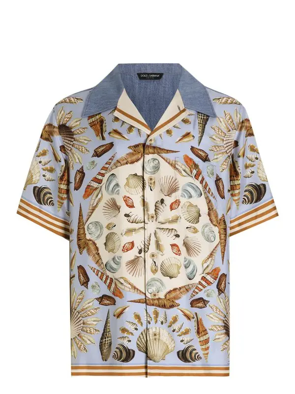 Dolce & Gabbana Silk And Cotton Denim Shirt Denim Multi-colored - Multicolor