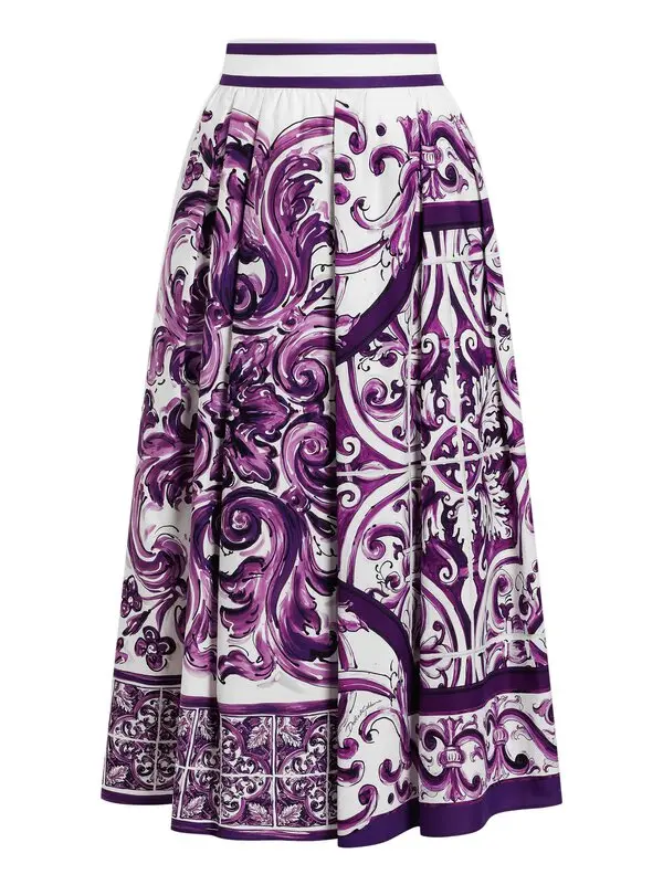 Dolce & Gabbana Majolica-print Pleated Skirt Skirts - Multicolor