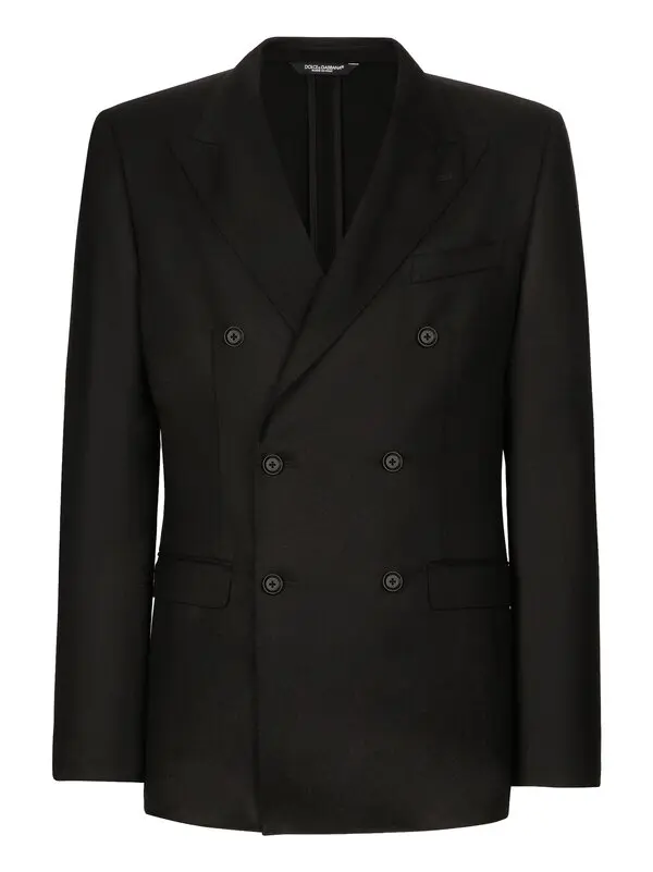 Dolce & Gabbana Double-breasted Wool Taormina-fit Jacket Suits And Blazers - Black